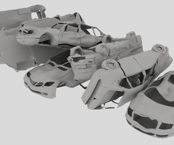ArtStation - Destroyed cars vol 2 | Game Assets