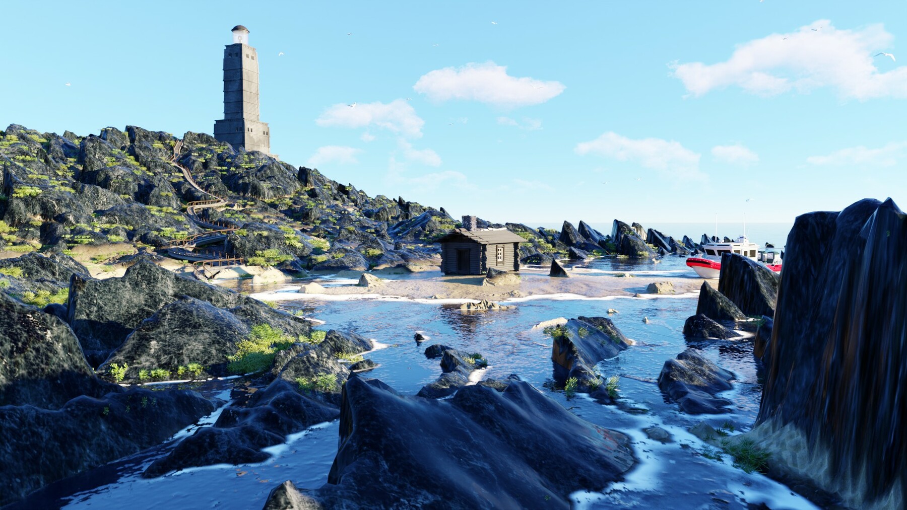 ArtStation - The lighthouse rock | Game Assets