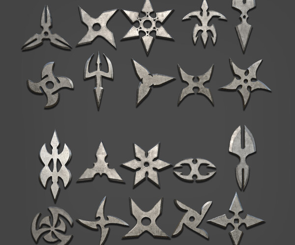 ArtStation - 100 Shuriken Models Lowpoly and Highpoly (with UV) , IMM ...