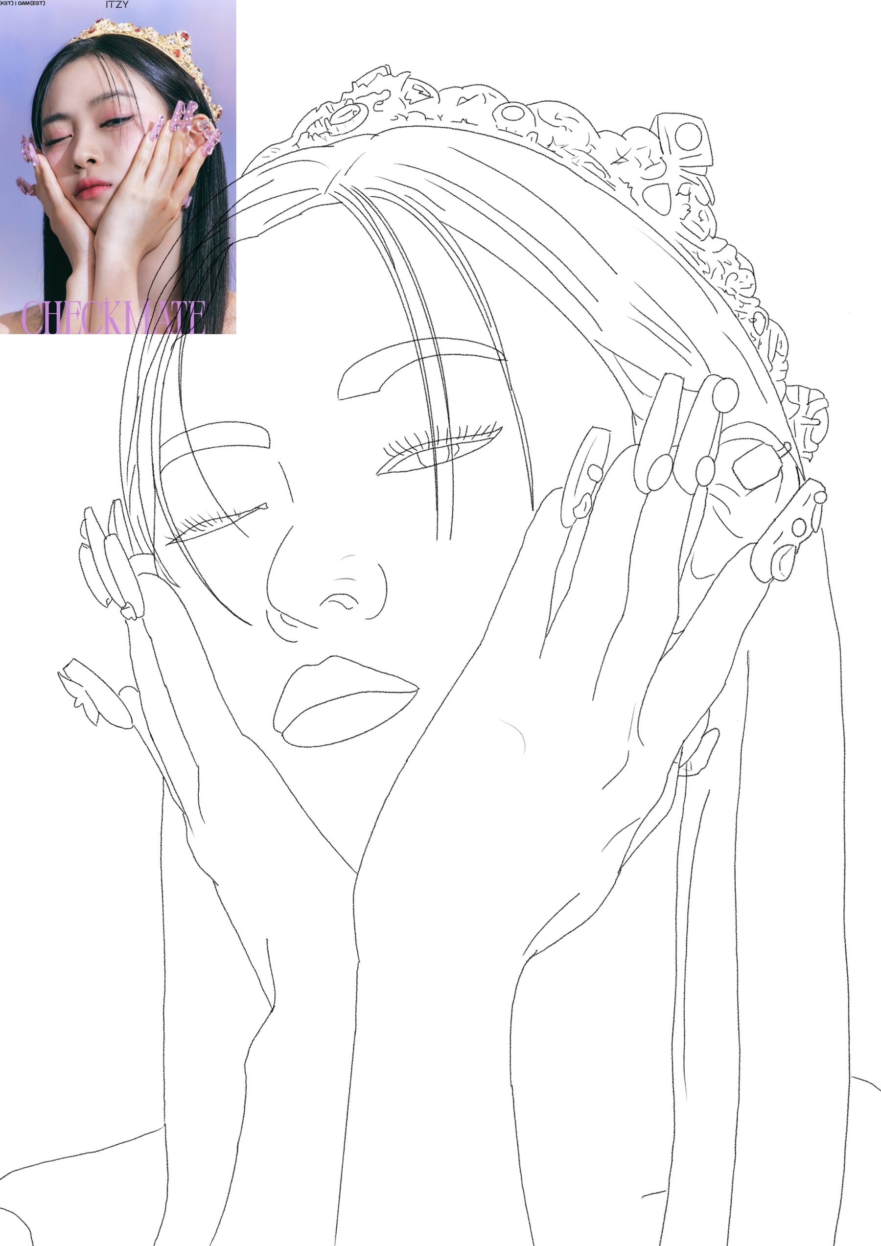 ArtStation - ITZY Queen Ryunjin lineart | Artworks