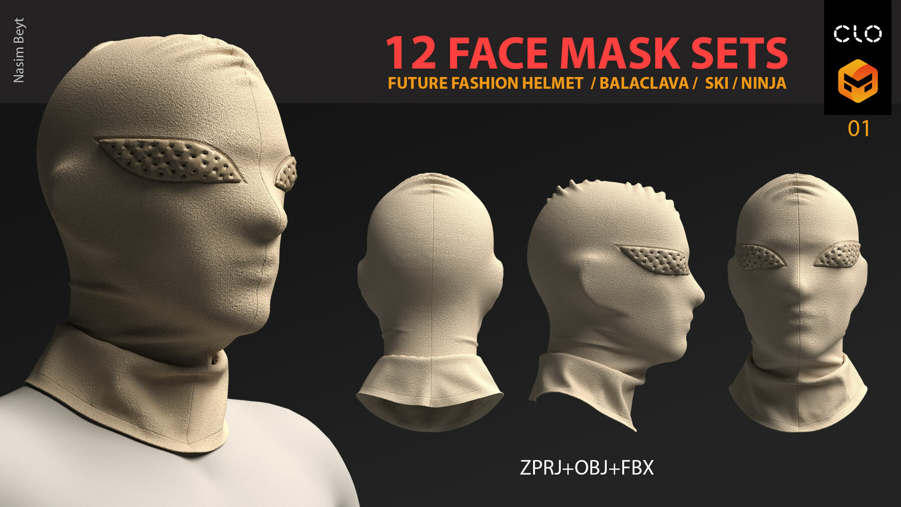 ArtStation - 12 FACE MASK PACK (VOL.01)Helmet/ Balaclava/ Ski/ Ninja ...