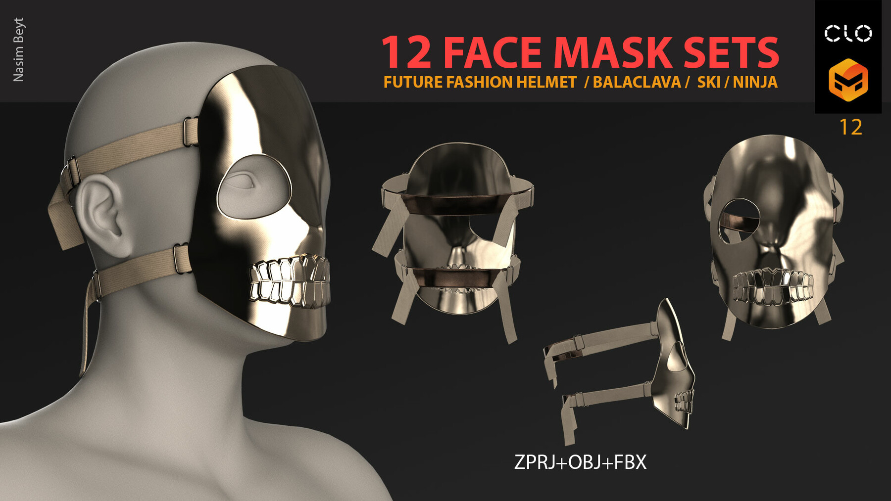 ArtStation - 12 FACE MASK PACK (VOL.01)Helmet/ Balaclava/ Ski/ Ninja ...