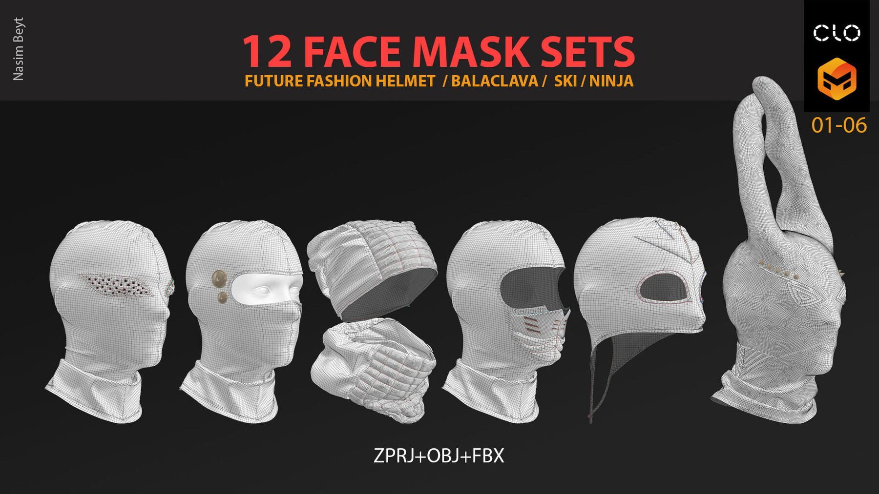 ArtStation - 12 FACE MASK PACK (VOL.01)Helmet/ Balaclava/ Ski/ Ninja ...