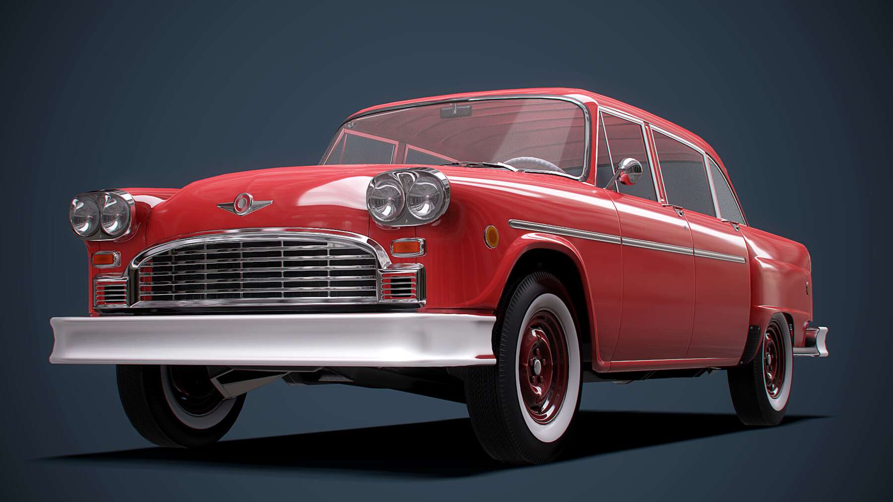 ArtStation - set of Retro taxi PBR car with interior in 9 color ...