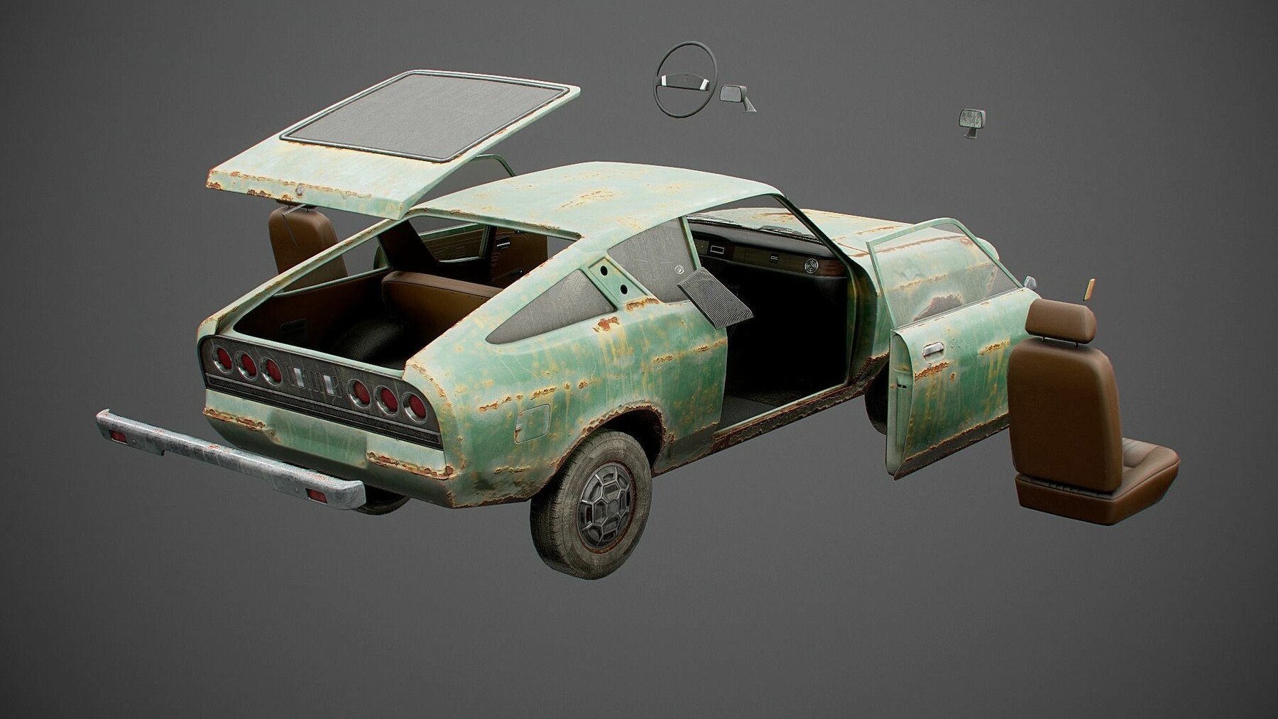 ArtStation - Old Classic PBR car coupe set with interior in 9 color ...