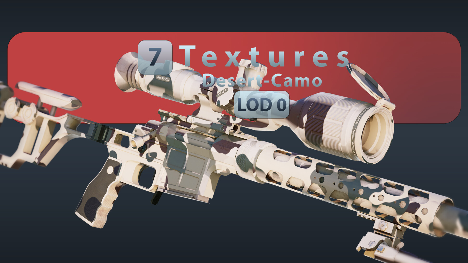 ArtStation - Sniper Rifle (DVL-10-M2-Urbana) + 5 Attachments + 7 Skin ...