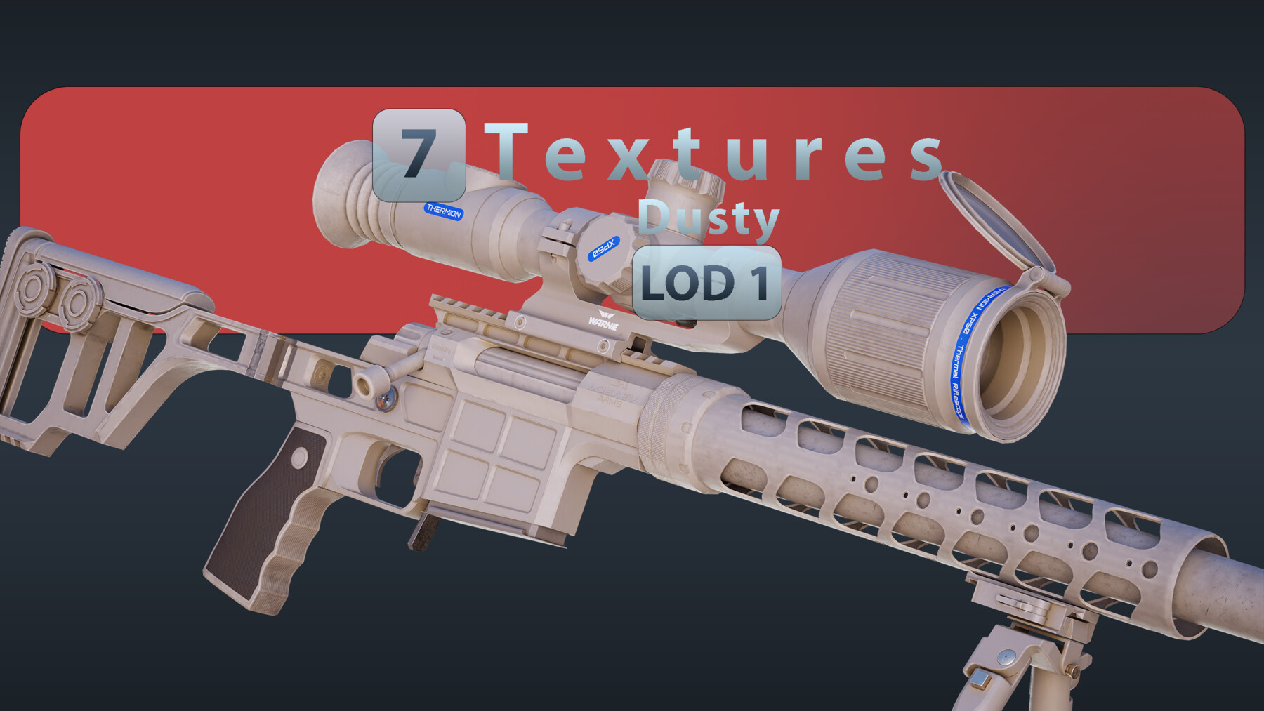 ArtStation - Sniper Rifle (DVL-10-M2-Urbana) + 5 Attachments + 7 Skin ...