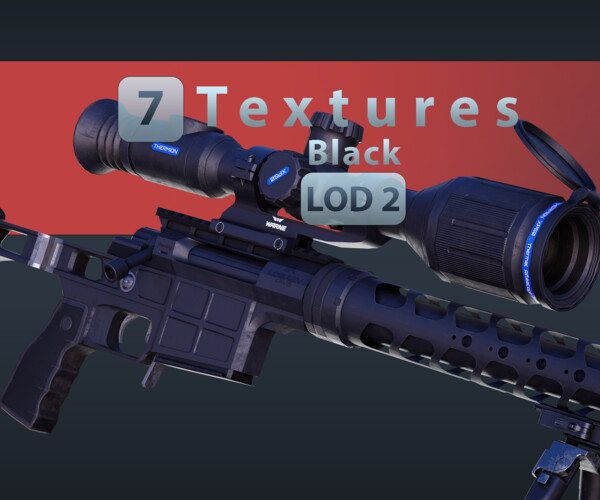 ArtStation - Sniper Rifle (DVL-10-M2-Urbana) + 5 Attachments + 7 Skin ...