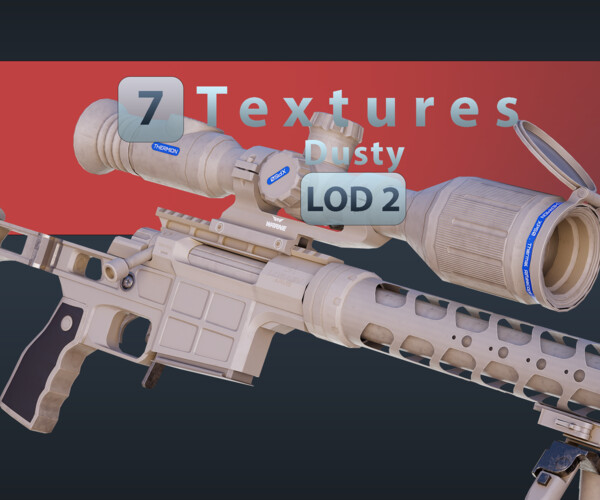 ArtStation - Sniper Rifle (DVL-10-M2-Urbana) + 5 Attachments + 7 Skin ...