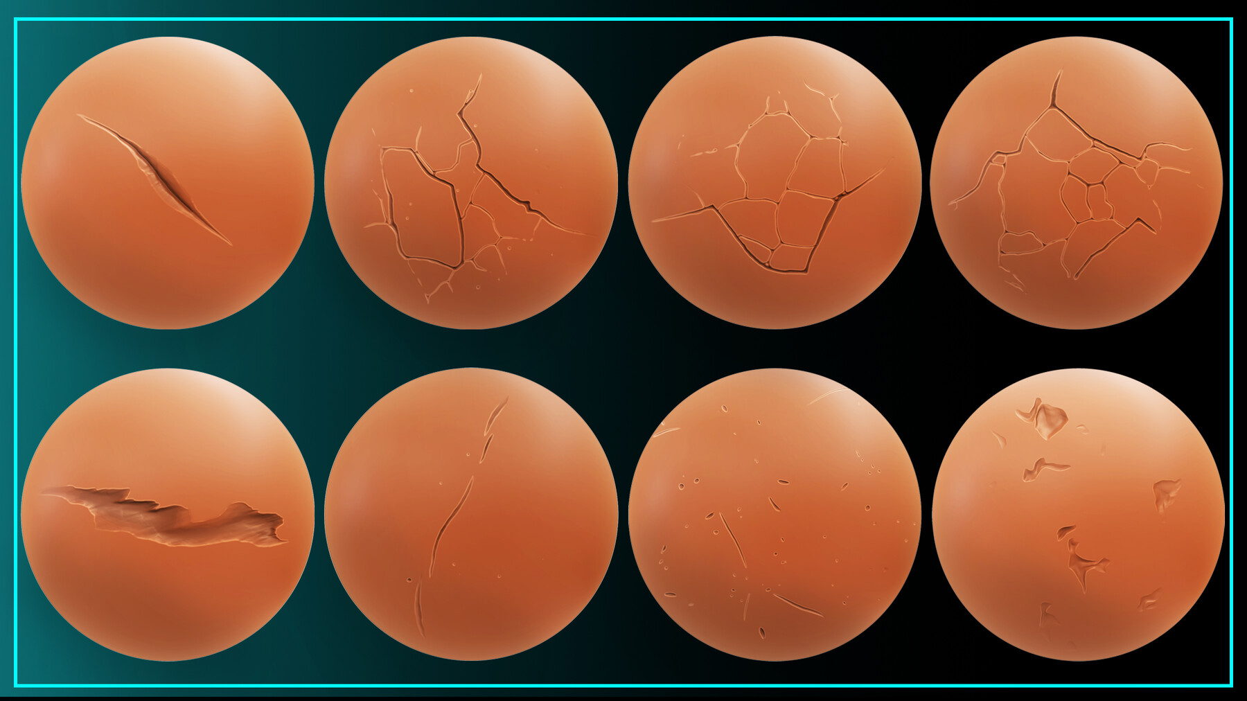 ArtStation - 45 Stylized Crack & Damage Vol 02 | Brushes