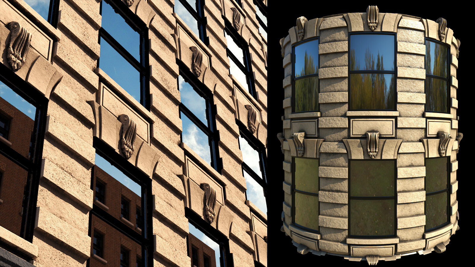 ArtStation - Facade and building PBR material bundle (SBSAR + 4k ...