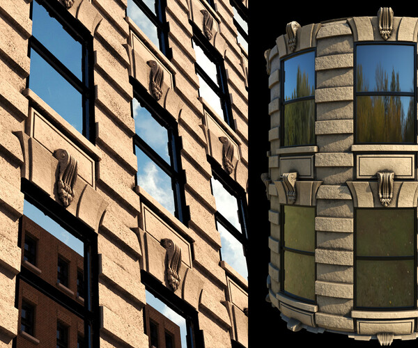ArtStation - Facade and building PBR material bundle (SBSAR + 4k ...