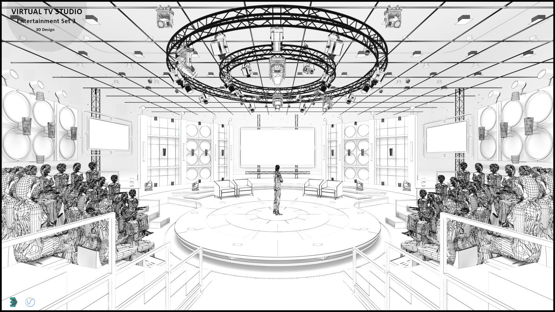 ArtStation - Virtual TV Studio Entertainment Set 3 | Game Assets