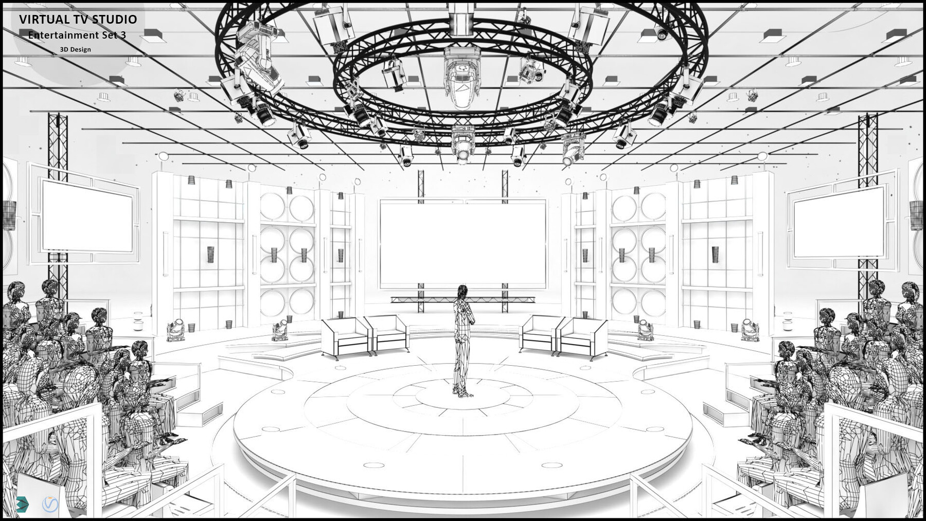 ArtStation - Virtual TV Studio Entertainment Set 3 | Game Assets