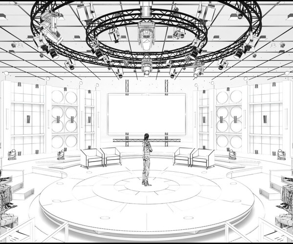 ArtStation - Virtual TV Studio Entertainment Set 3 | Game Assets