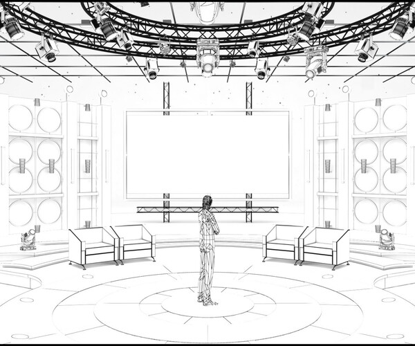 ArtStation - Virtual TV Studio Entertainment Set 3 | Game Assets