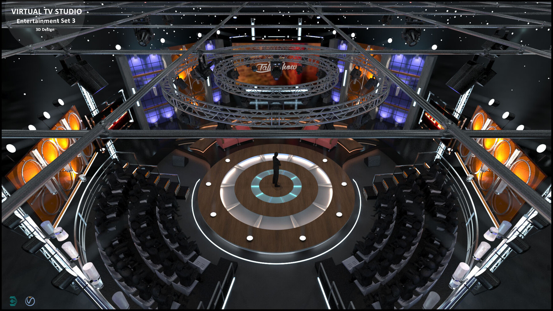 ArtStation - Virtual TV Studio Entertainment Set 3 | Game Assets