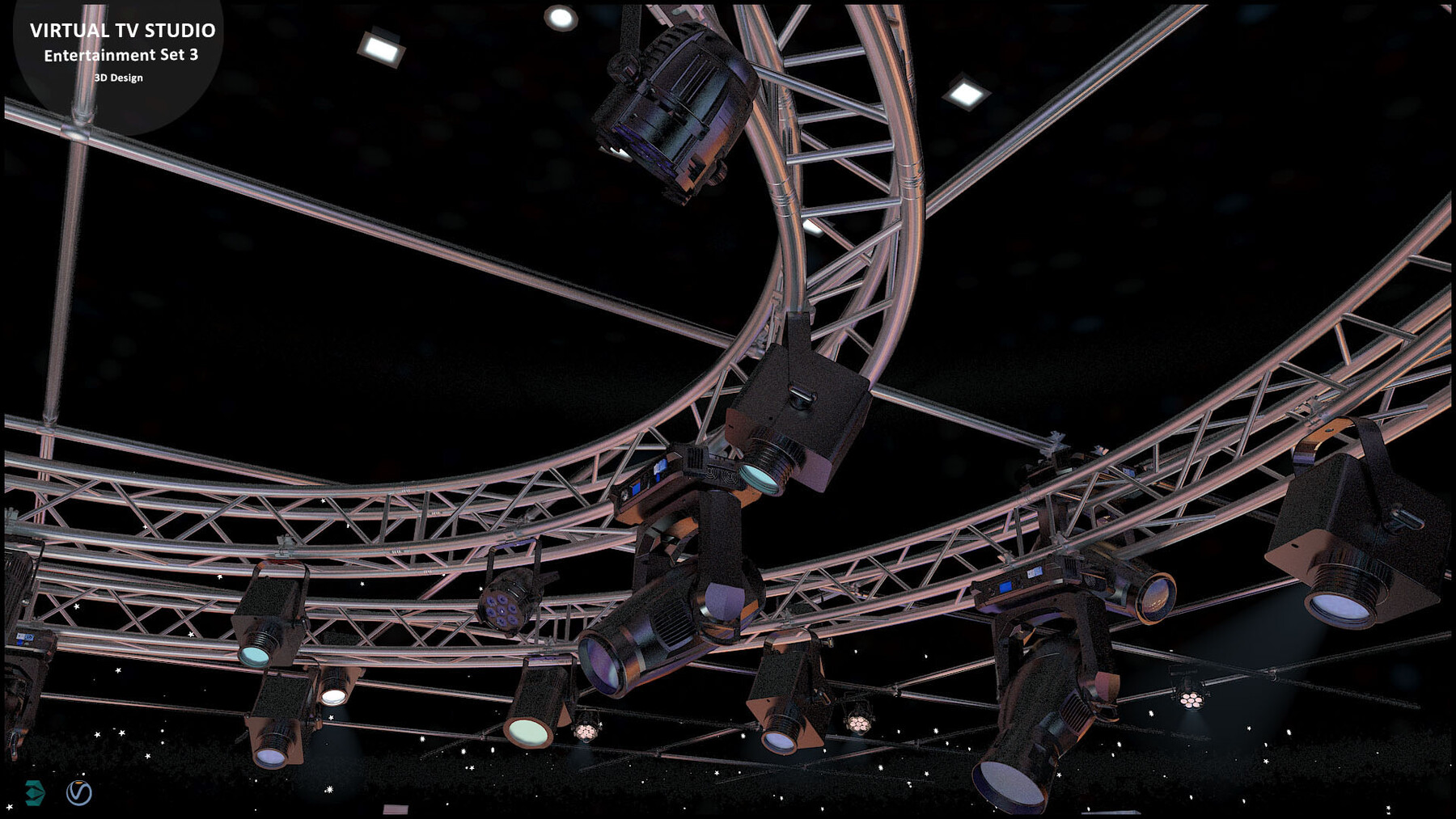 ArtStation - Virtual TV Studio Entertainment Set 3 | Game Assets