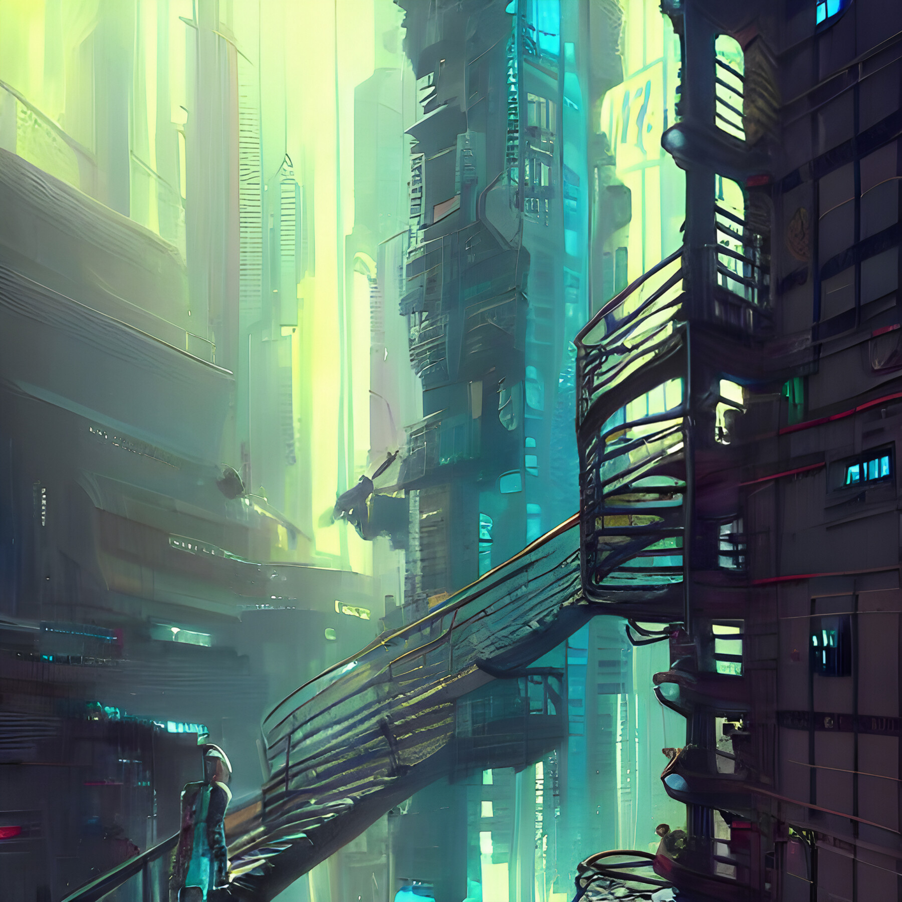 ArtStation - Cyberpunk Stairway | Artworks
