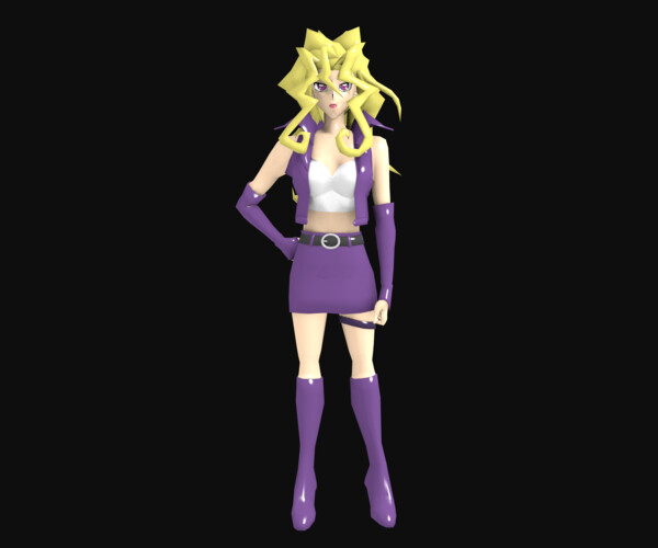 Artstation Mai Valentine Yugioh Anime Lowpoly 3d Model Game Assets