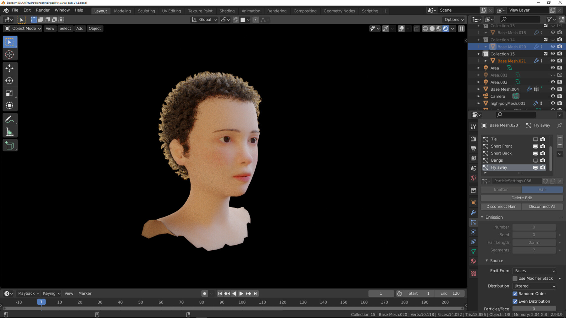 ArtStation - Hair starter pack V1.4 (Blender project) | Resources