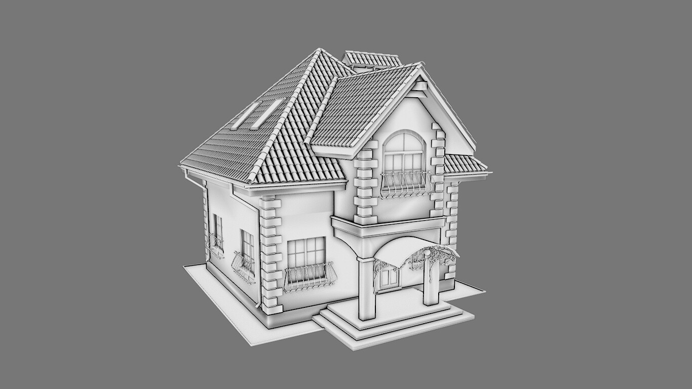 ArtStation - COTTAGE HOUSE WITH INTERIOR GAME READY | Game Assets