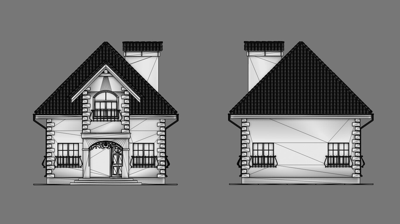 ArtStation - COTTAGE HOUSE WITH INTERIOR GAME READY | Game Assets