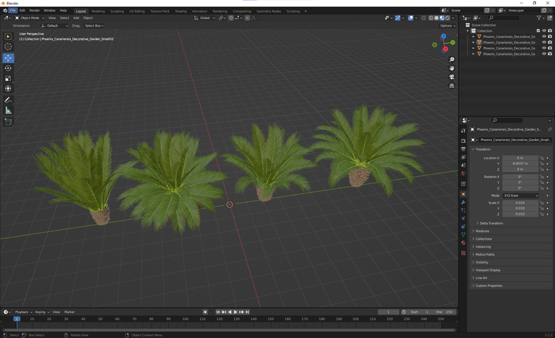 ArtStation - Phoenix Canariensis Decorative Garden Small 4Tree | Resources