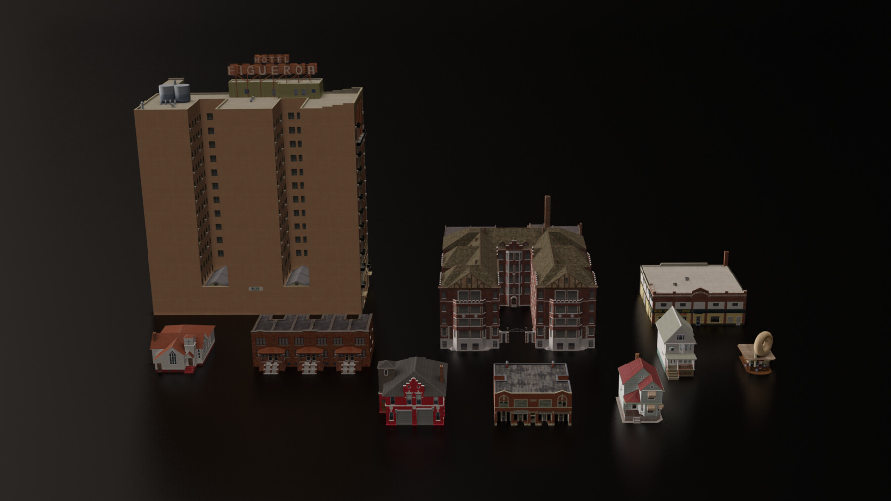 ArtStation - 10 IN 1 BUILDINGS GAME READY LOW POLY | Game Assets