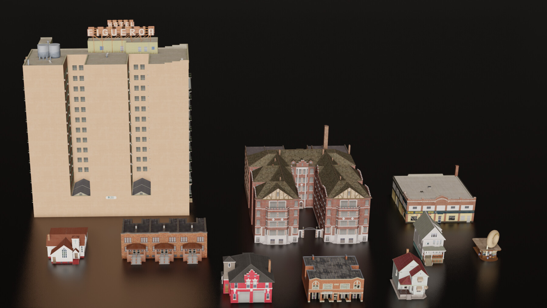 ArtStation - 10 IN 1 BUILDINGS GAME READY LOW POLY | Game Assets