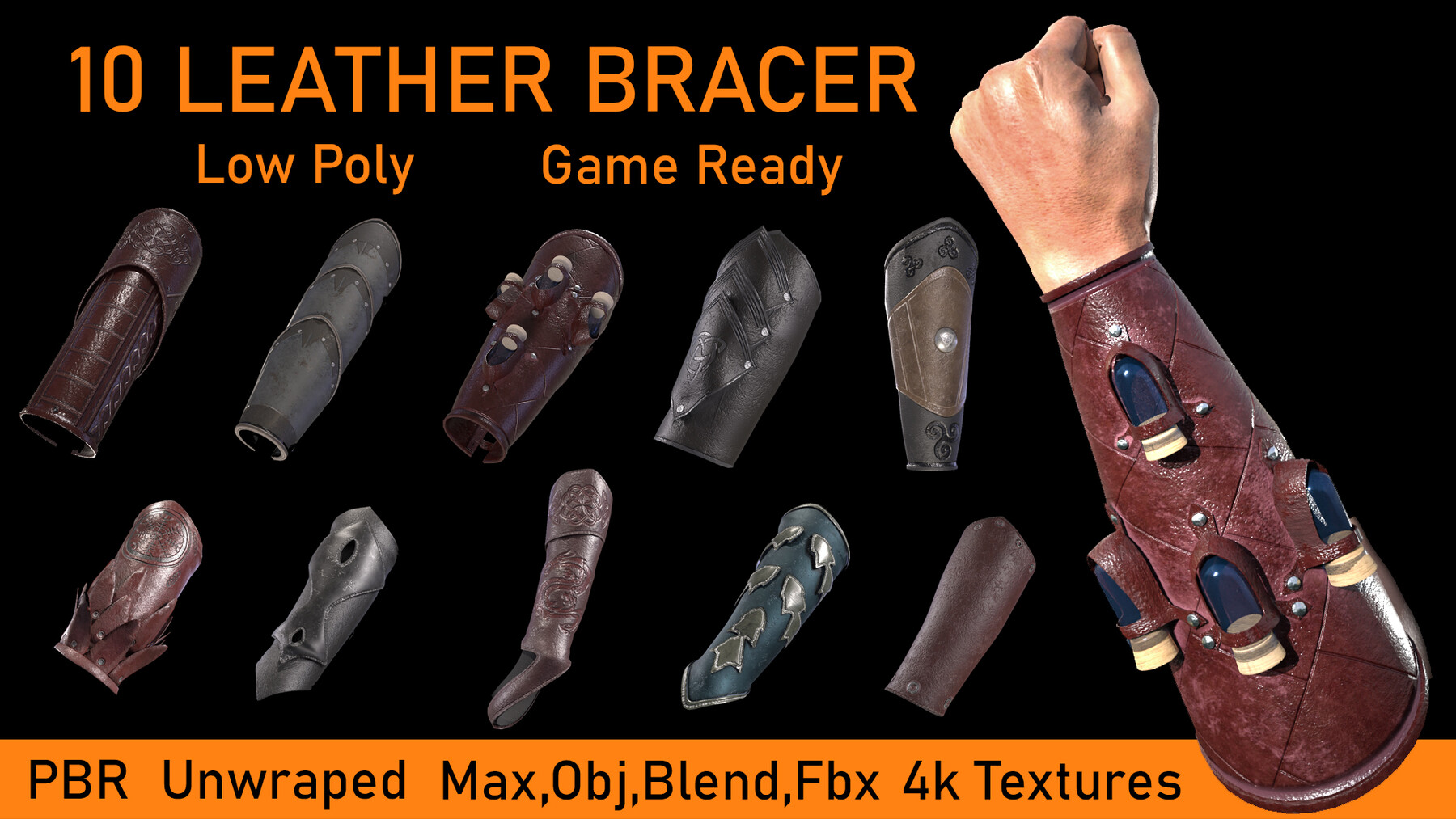 ArtStation - 10 Leather Bracer | Resources
