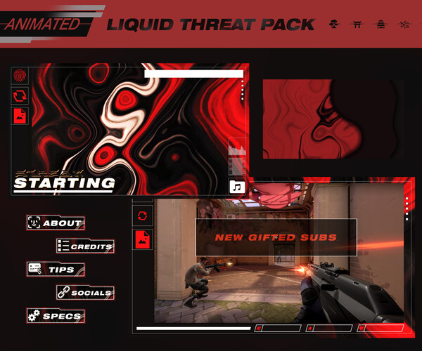 ArtStation - Liquid Threat - Animated Streaming Pack | Artworks