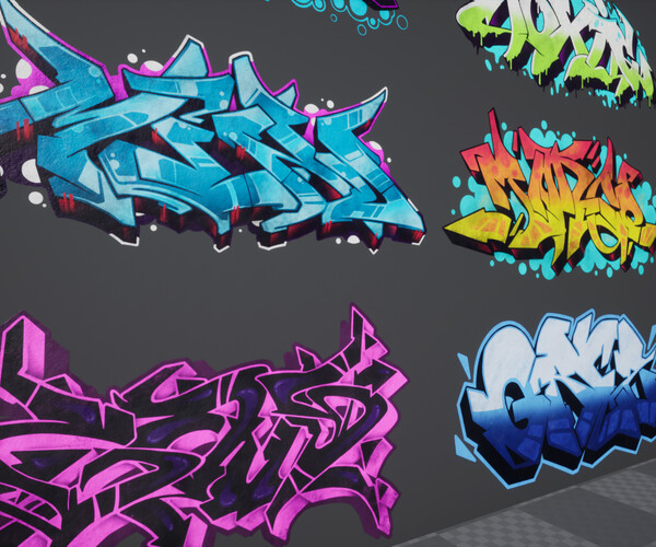 ArtStation - Graffiti Pack Decals V | Game Assets