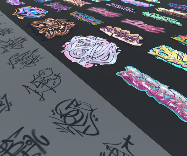 ArtStation - Graffiti Pack Decals V | Game Assets