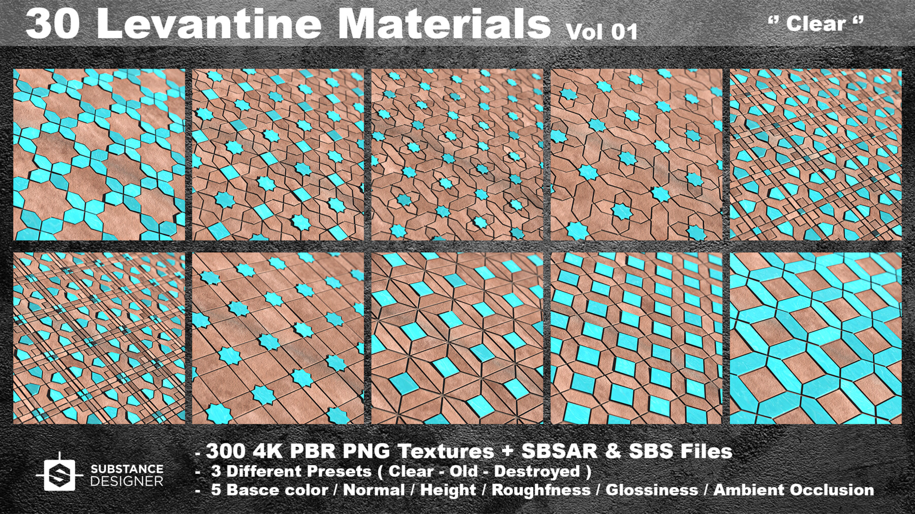 ArtStation - 30 High quality Levantine material + SBS & SBSAR files, 10 ...