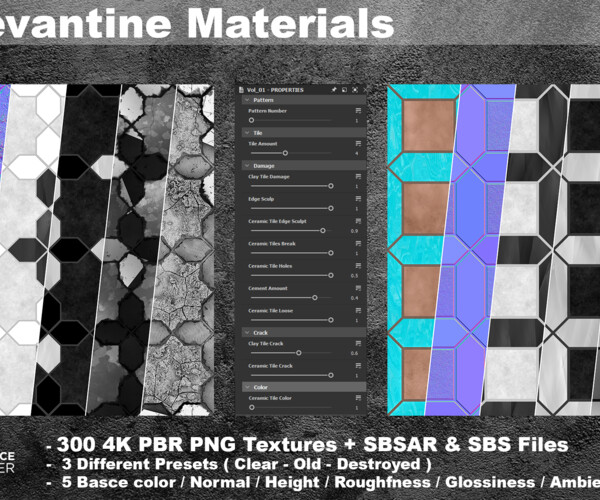 ArtStation - 30 High quality Levantine material + SBS & SBSAR files, 10 ...