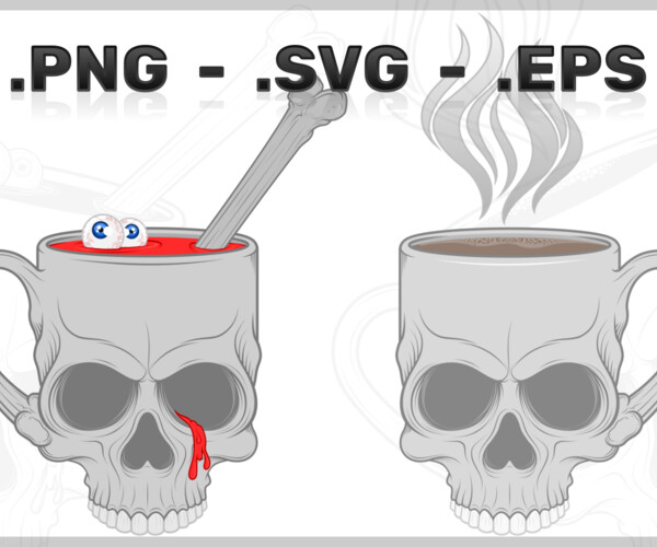 ArtStation - Coffee Cup Shaped Human Skull Vector Design | Artworks