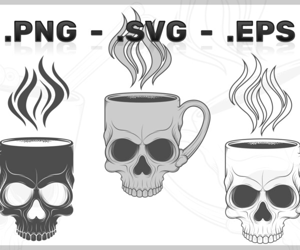 ArtStation - Coffee Cup Shaped Human Skull Vector Design | Artworks