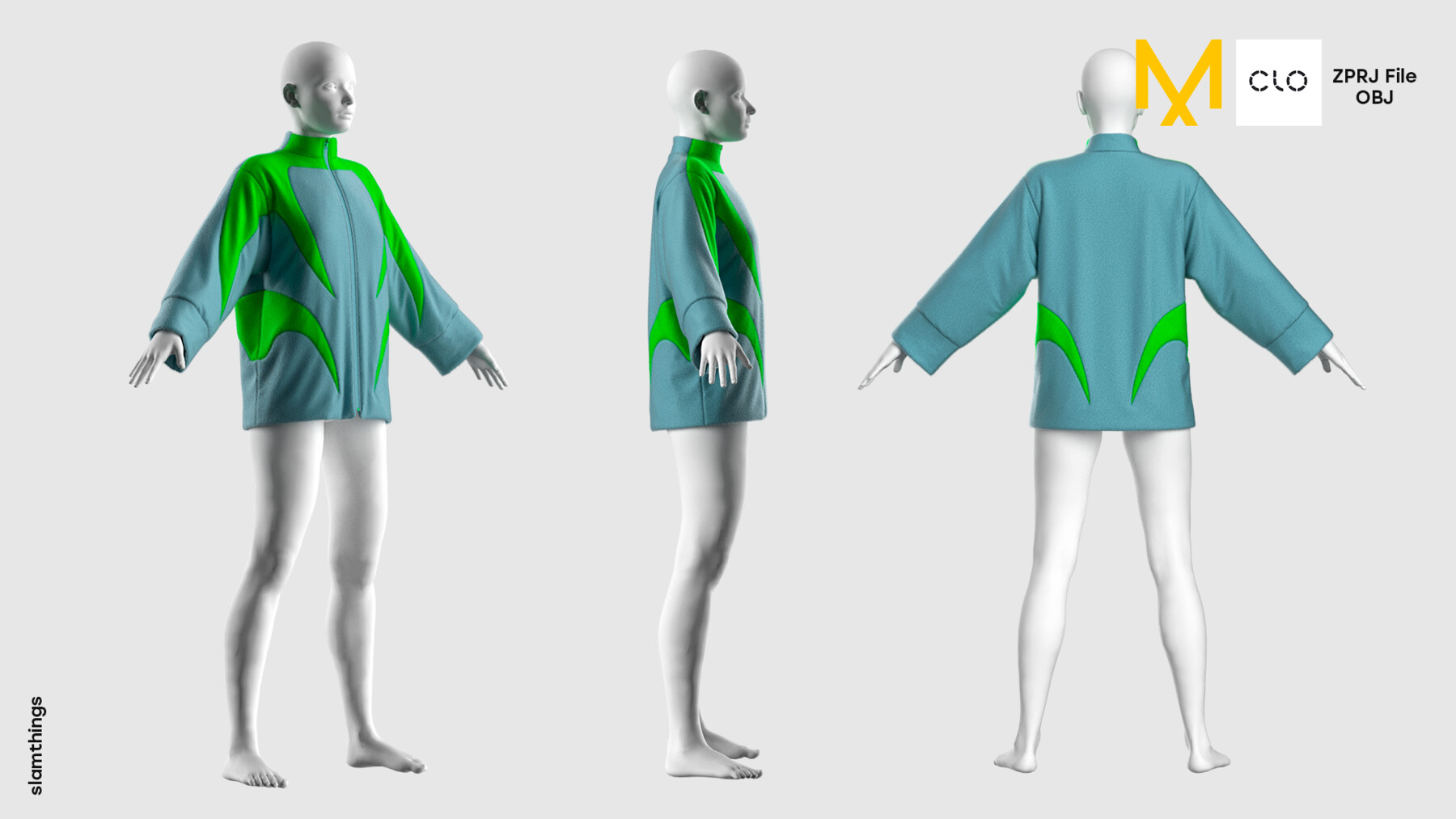 ArtStation - Streetwear Jacket #001 - Clo 3D / Marvelous Designer + OBJ ...