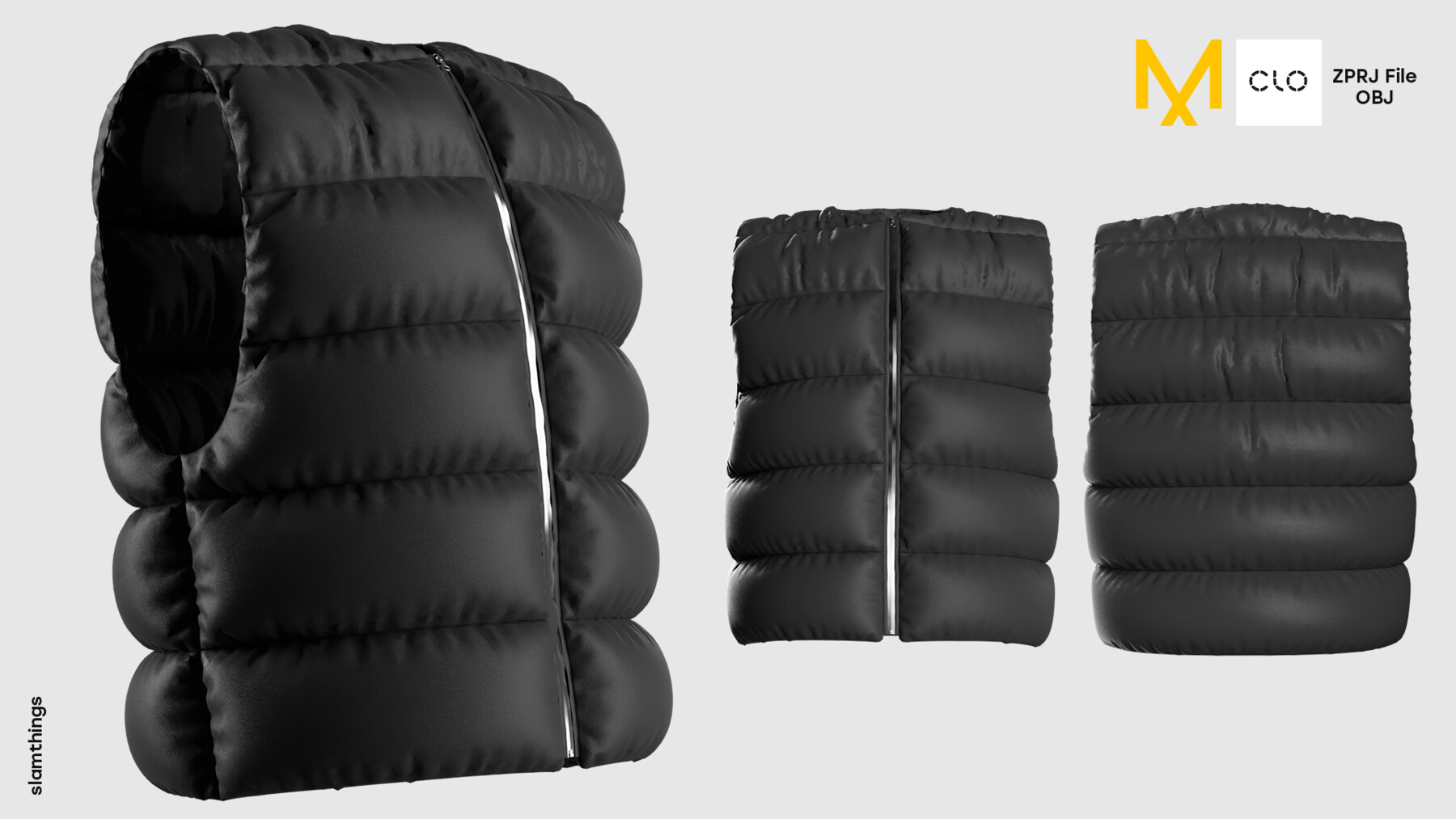 ArtStation - Streetwear Vest Waistcoat Puffer #001 - Clo 3D / Marvelous ...
