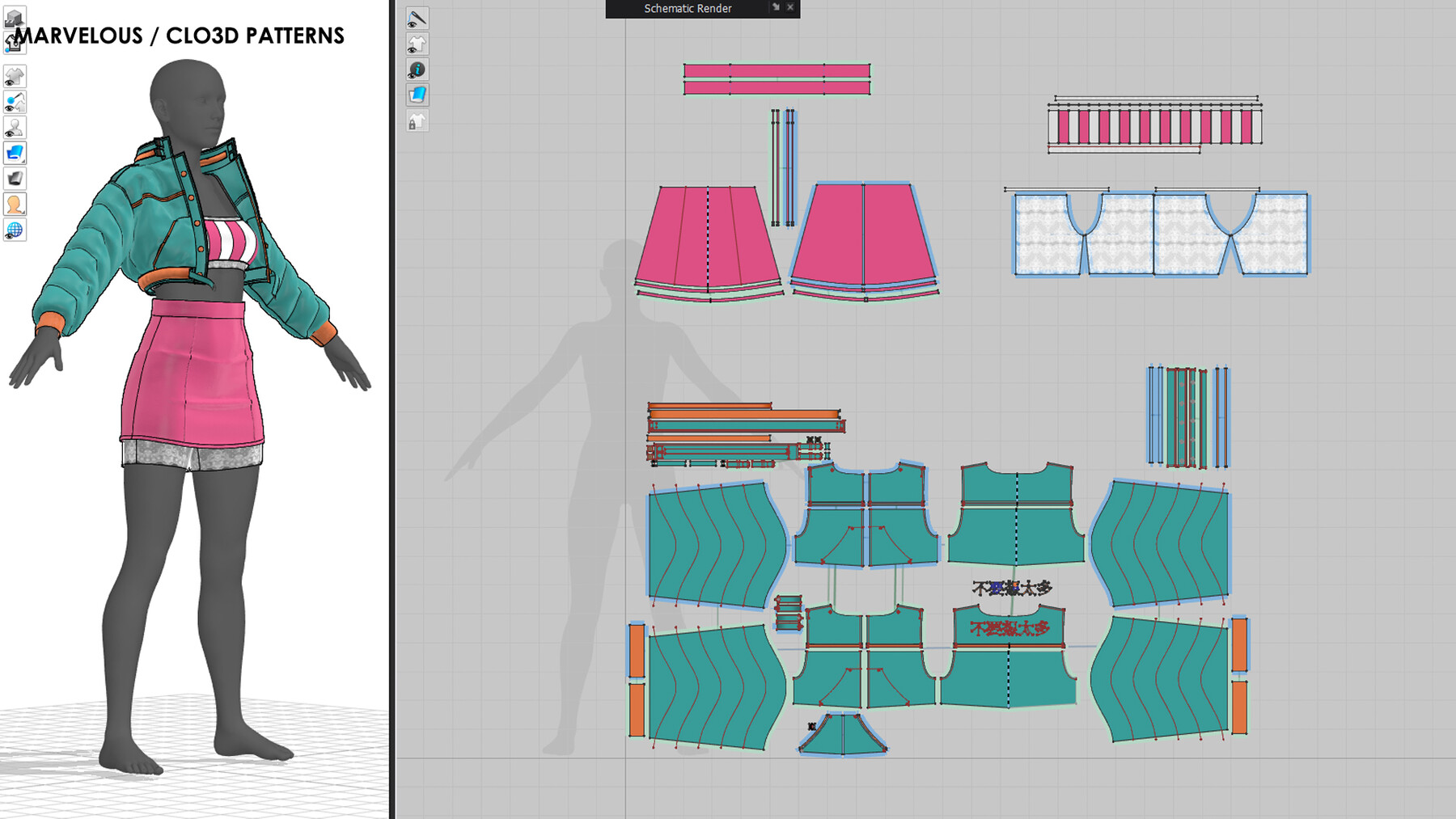 ArtStation - Girl's Outfit 15 - Marvelous / CLO Project file +Video ...