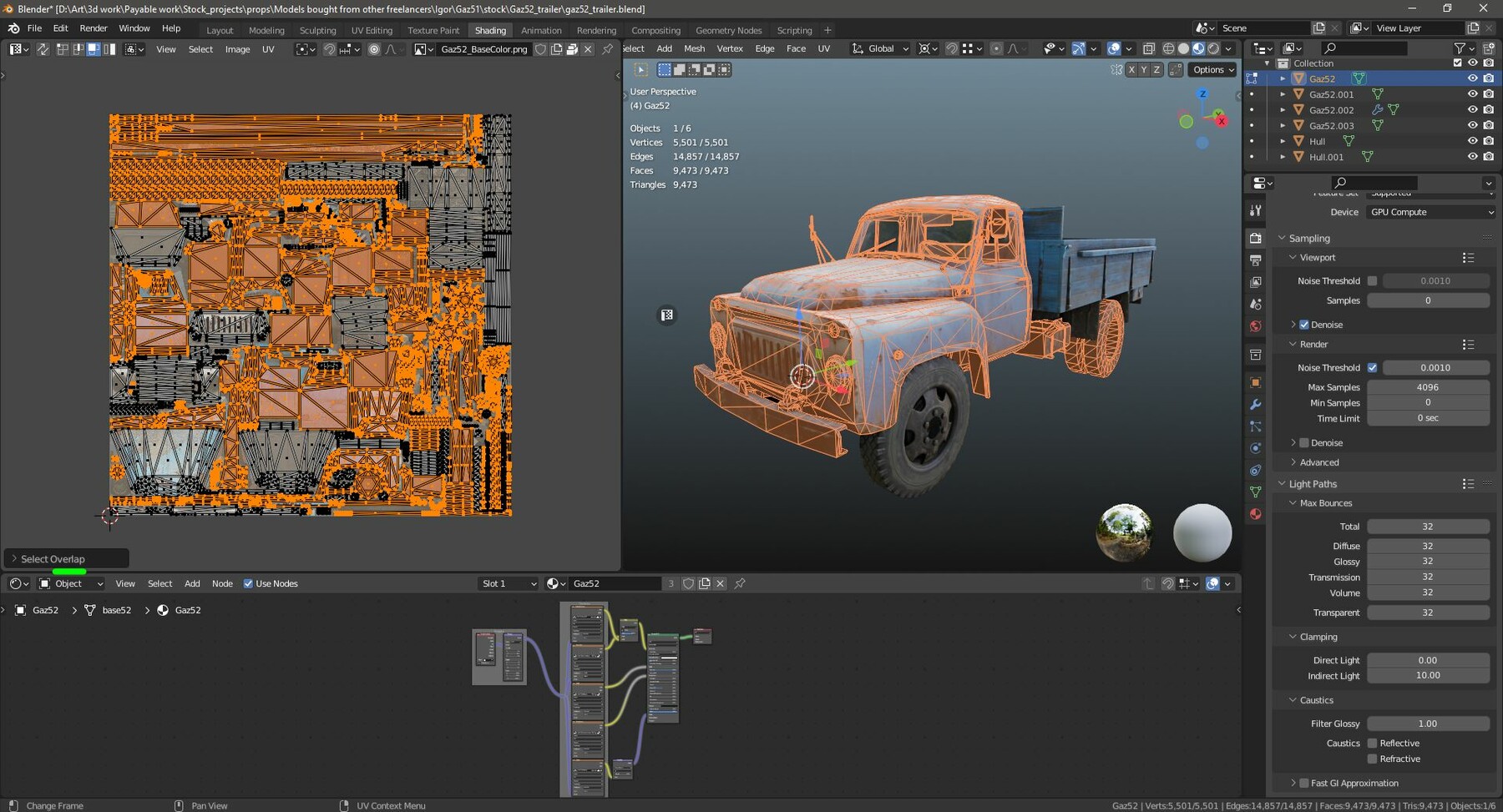 ArtStation - Post apocalypse trailer truck gaz 52 iv7 | Game Assets
