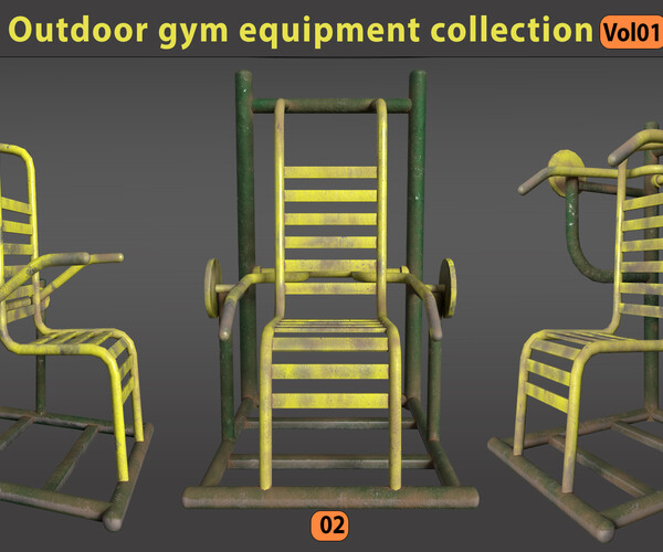 ArtStation - 3D model Outdoor Gym Equipment Collection-vol01 | Game Assets