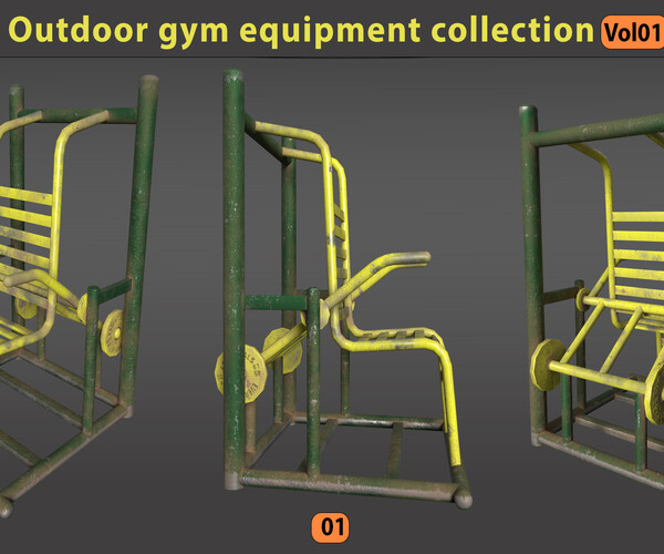 ArtStation - 3D model Outdoor Gym Equipment Collection-vol01 | Game Assets