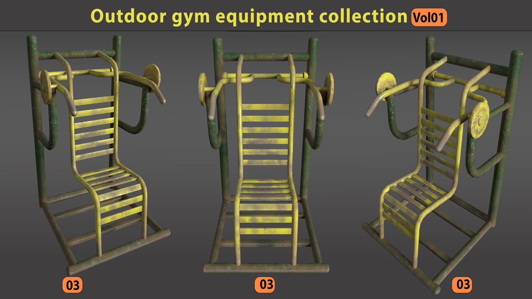 ArtStation - 3D model Outdoor Gym Equipment Collection-vol01 | Game Assets