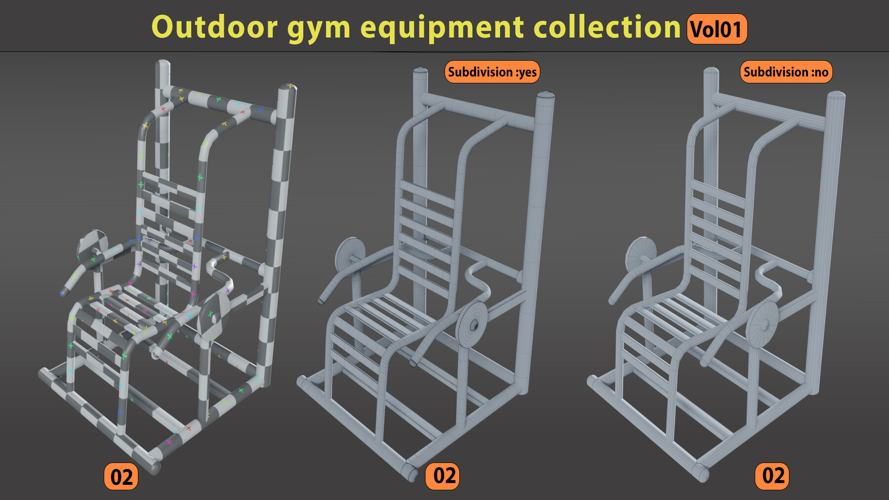 ArtStation - 3D model Outdoor Gym Equipment Collection-vol01 | Game Assets