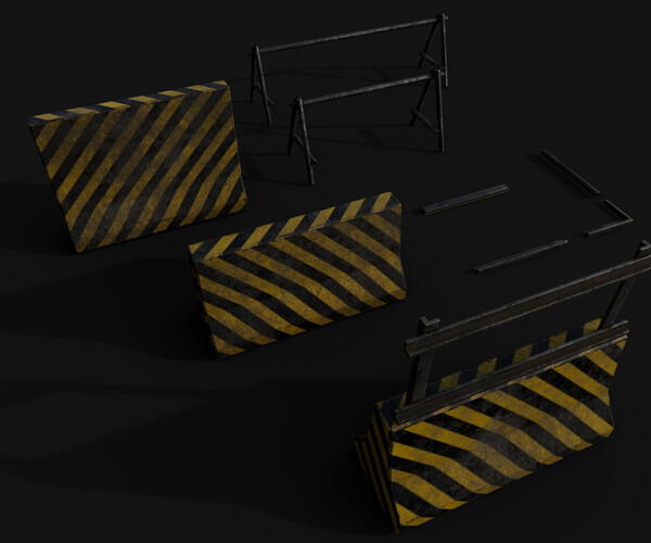 ArtStation - Metal and Concrete Barrier [Free] | Game Assets