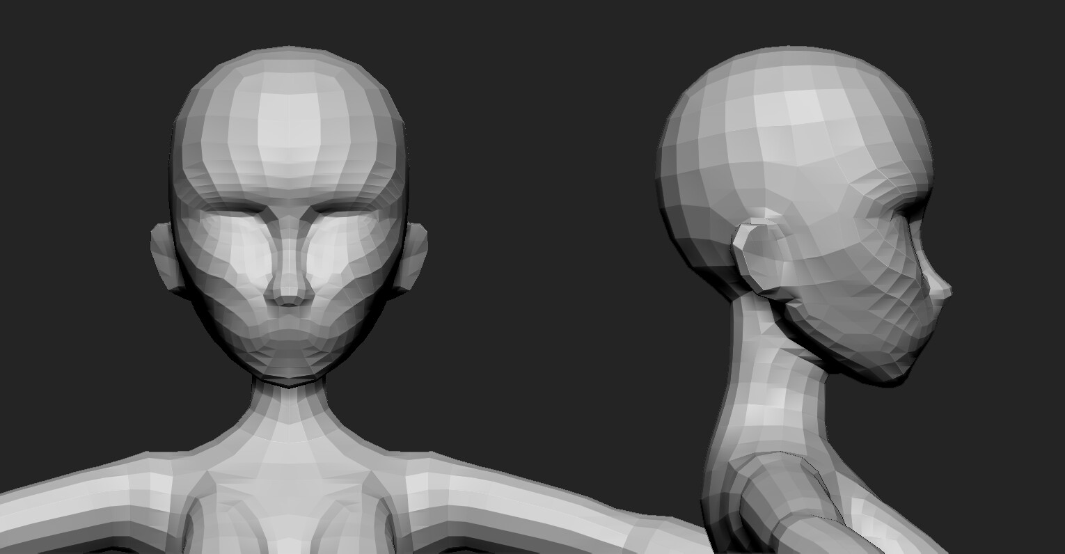 Artstation Cartoon Female Base Mesh Resources 