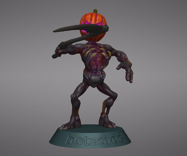 ArtStation - Humanoid Pumpkin Undead Pose 08 3D print model | Resources