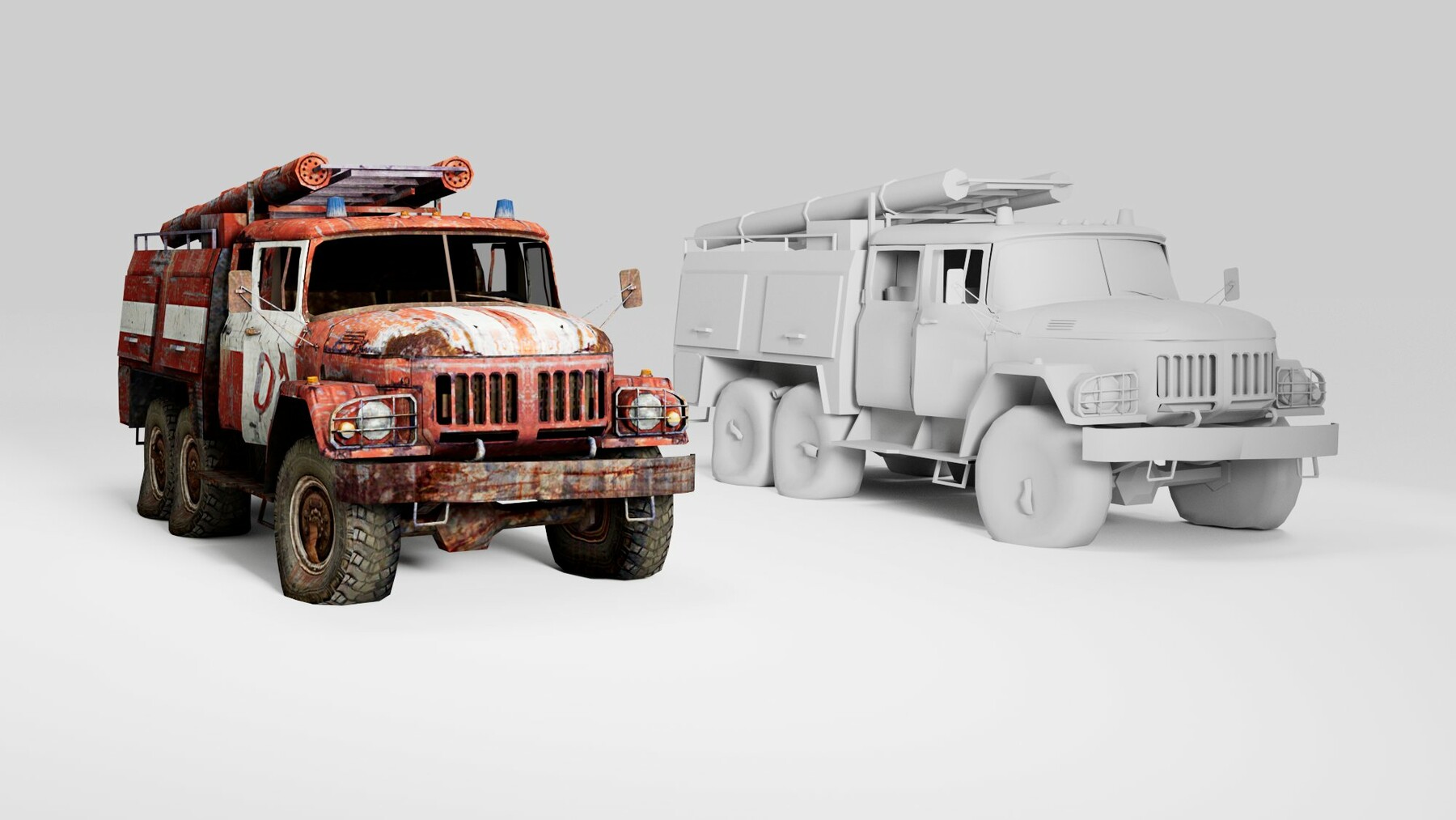 ArtStation - ZIL-131 Firetruck | Resources